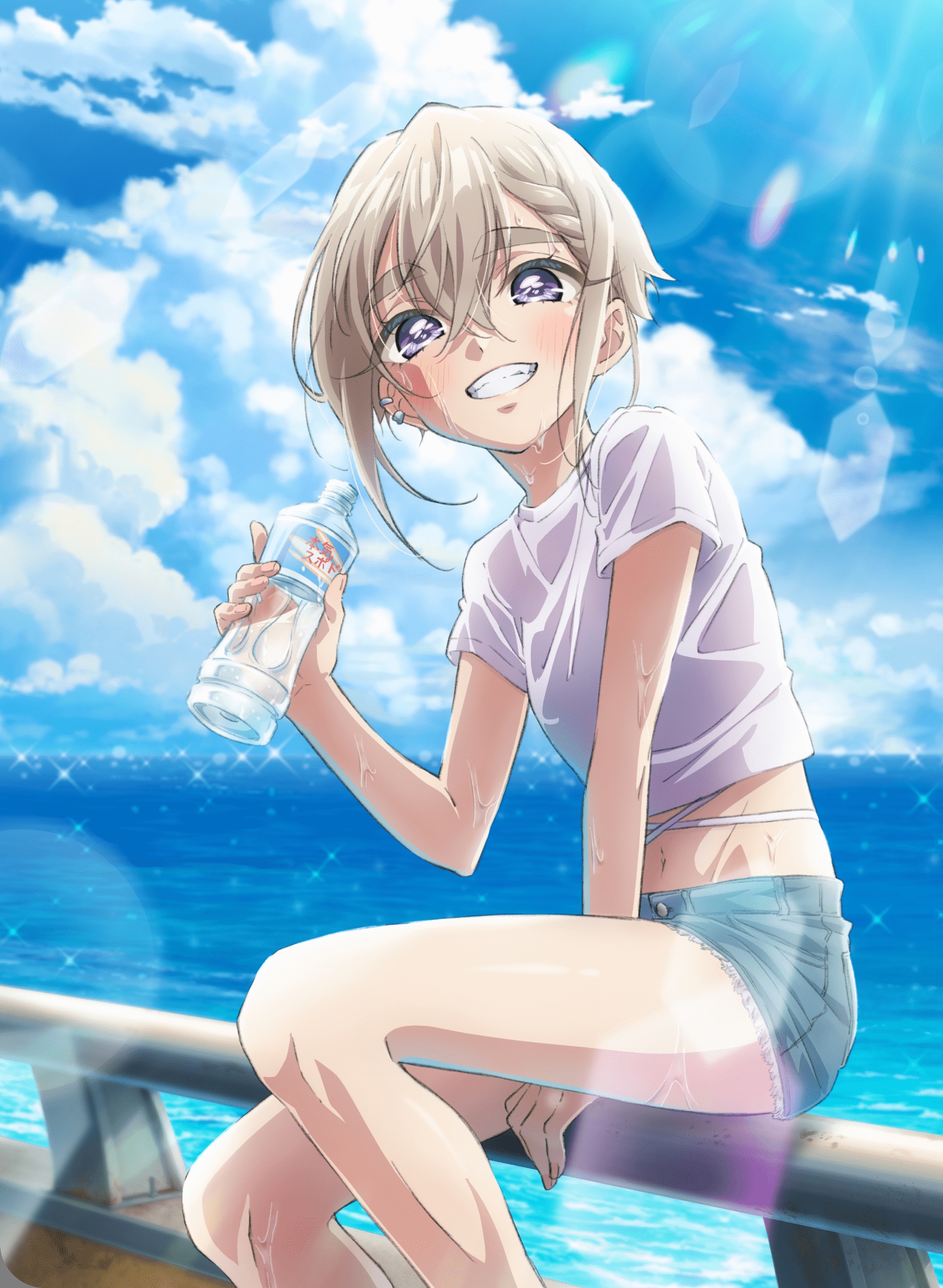 kimi no koto ga dai dai dai dai daisuki na 100-nin no kanojo sutou iku tagme torn clothes wet ...